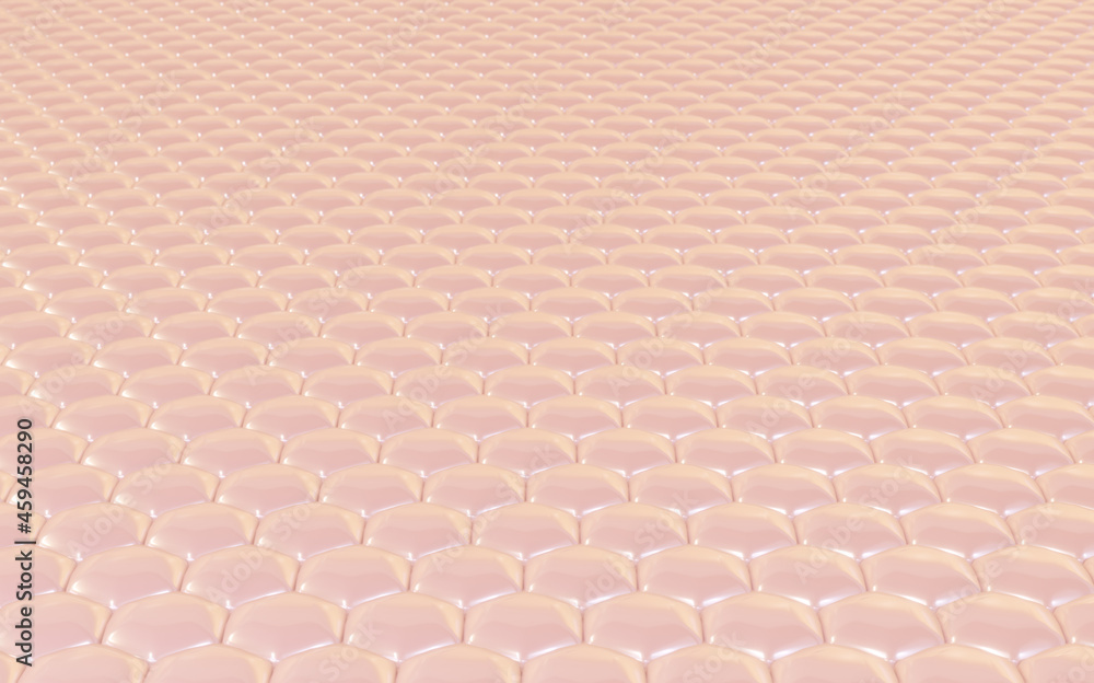 3D Rendering Bright pink human skin cells perspective macro. Human skin ...