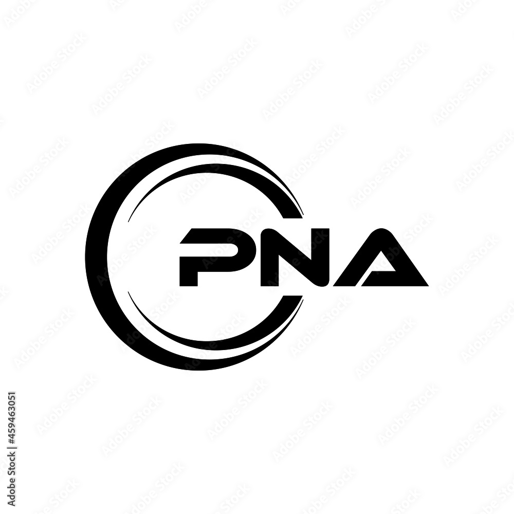 PNA letter logo design with white background in illustrator, vector ...