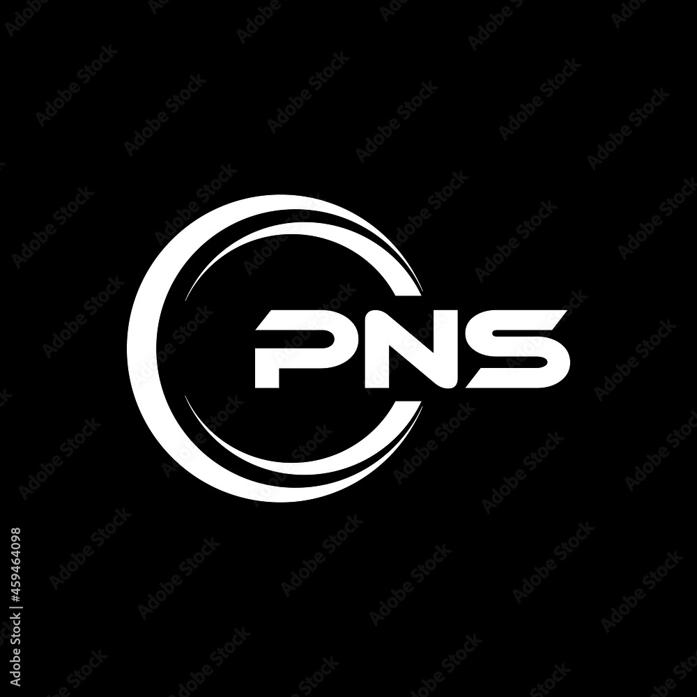 PNS letter logo design with black background in illustrator, vector ...