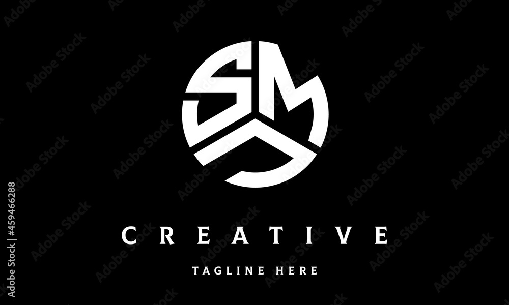 SMJ creative circle three letter logo vector Stock Vector | Adobe Stock