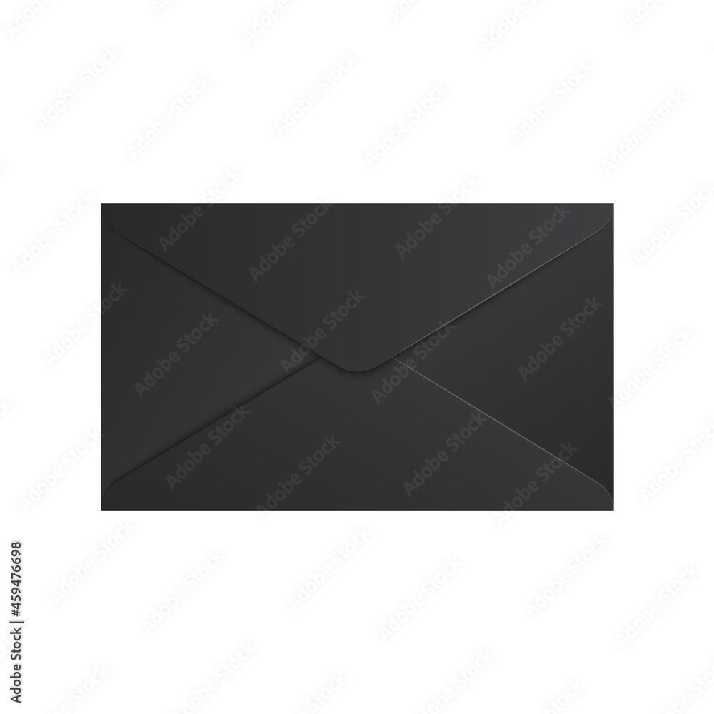 Realistic black envelope. Closed envelope mockup isolated white ...