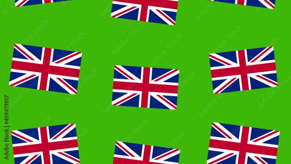 united kingdom flag background animation.cartoon falling down animation ...