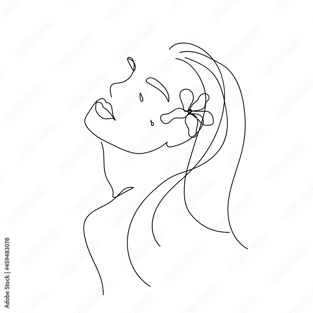 Simple Crying Girl Drawing