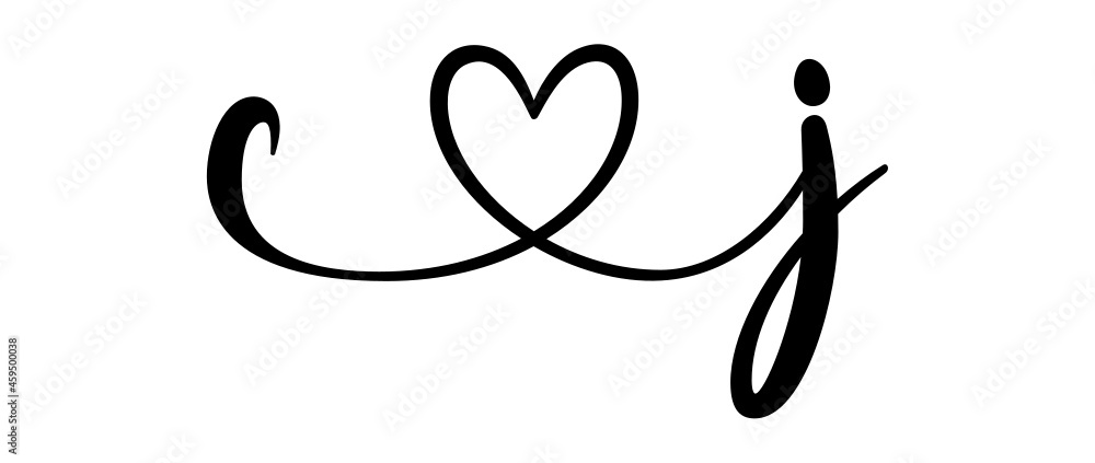 cj, jc, letters with heart Monogram, monogram wedding logo. Love icon ...