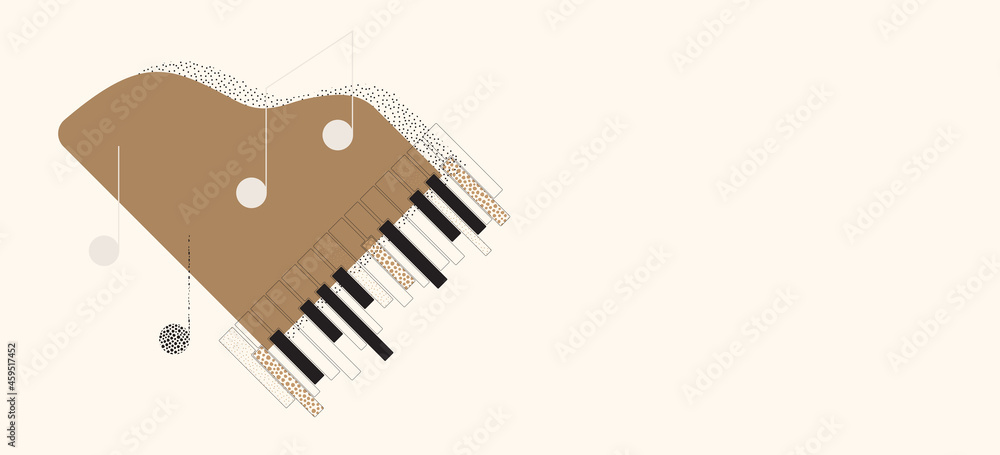 Modern simple music background with abstract grand piano. Vector ...