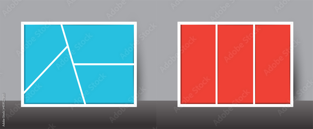 Horizontal Collage Set. Layout Template. Frames for Photo or ...