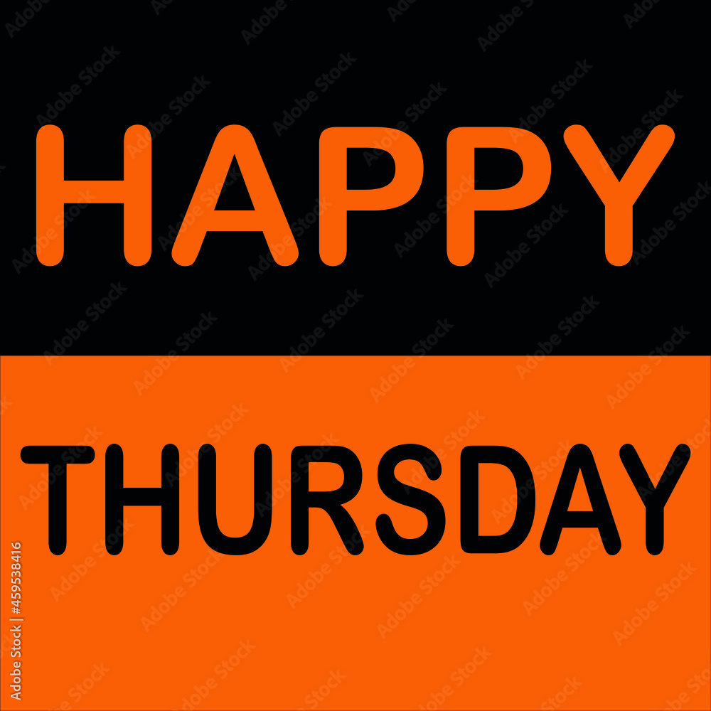 Happy thursday orange banner - Happy thursday greeting text, Title ...