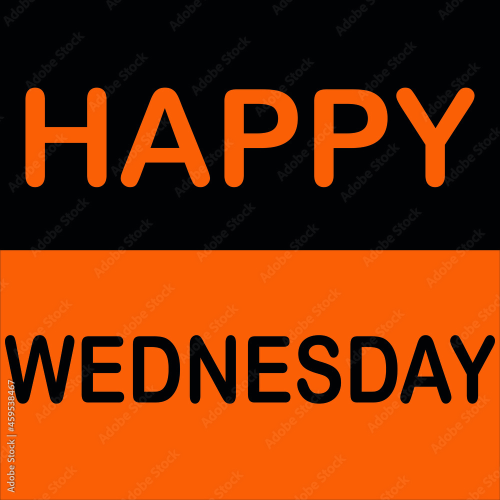 Happy wednesday orange banner - Happy wednesday greeting text, Title ...