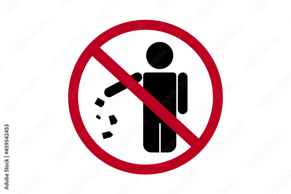 no littering prohibited sign in red circle Stock Vector | Adobe Stock