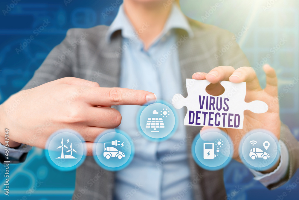 Text caption presenting Virus Detected. Business concept A computer ... Text caption presenting Virus Detected. Business concept A computer ...