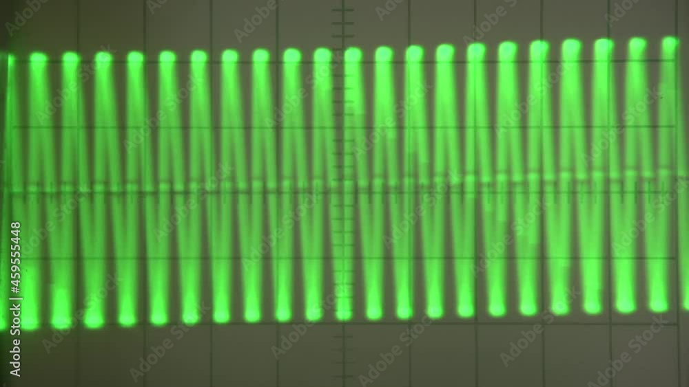 Frequency Modulated Signal. Loop. Graphical display of a high-frequency ...