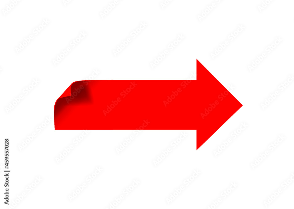 Vetor de Vector 3D Paper Arrow, Red Arrow Isolated on White Backgrounds ...
