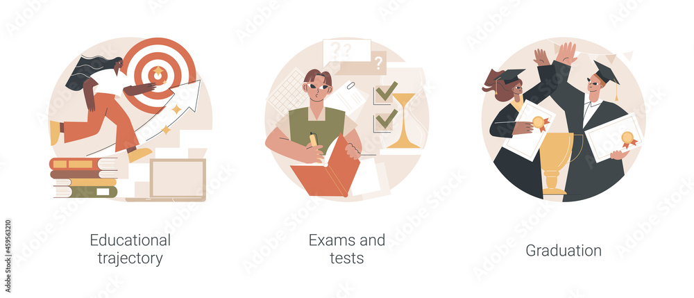 Vetor de Getting an academic degree abstract concept vector ...