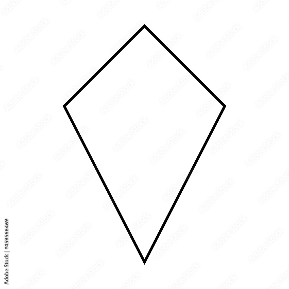 Kite shape symbol vector icon outline stroke for creative graphic ...