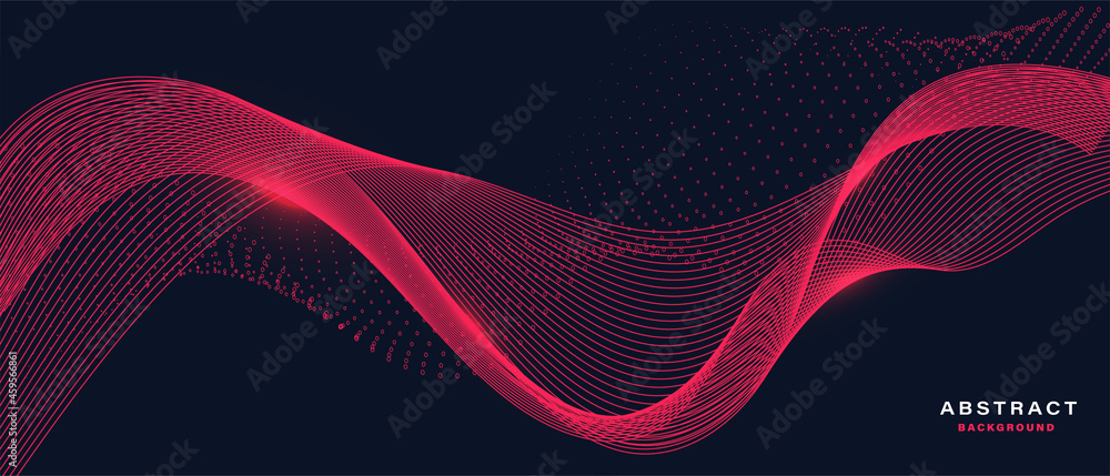 abstract dark background with wave lines vector Stock Vector | Adobe Stock