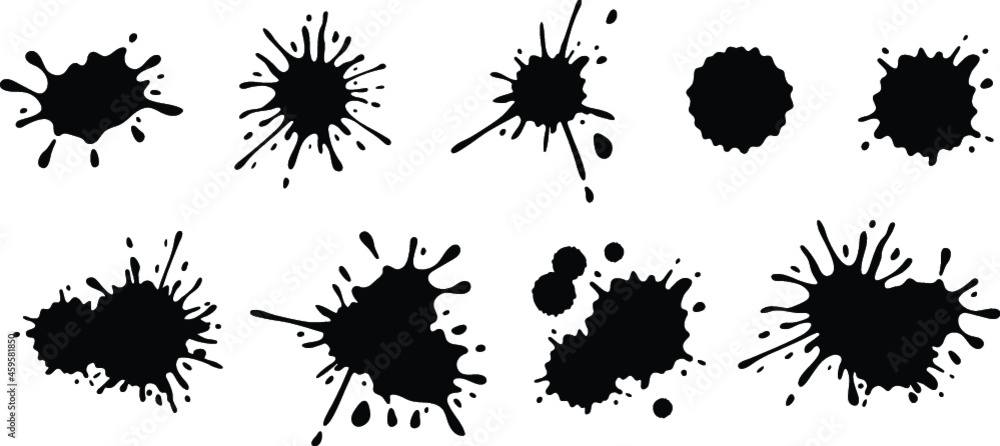 Ink Splatter Clipart Set Stock Vector | Adobe Stock