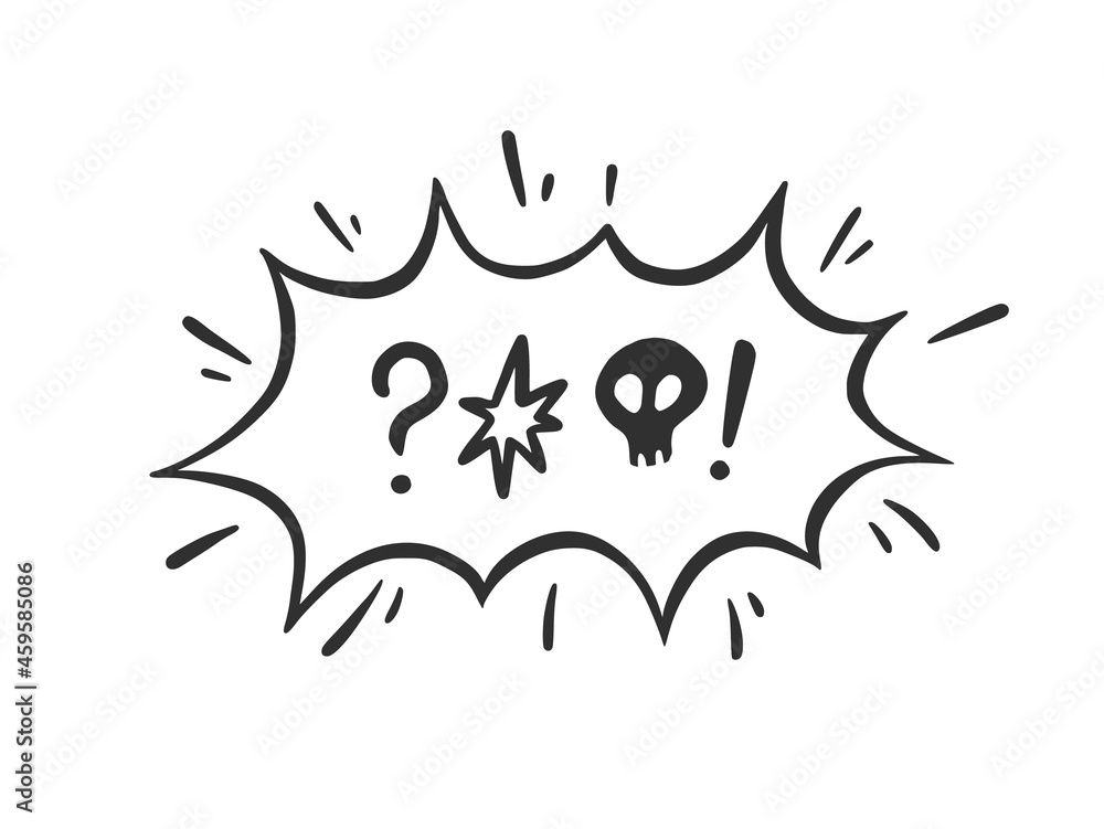 Swear word speech bubble. Curse, rude, swear word for angry, bad ...