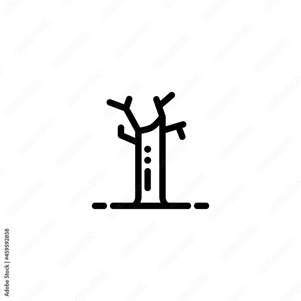 Dead Tree Nature Monoline Symbol Icon Logo for Graphic Design, UI UX ...