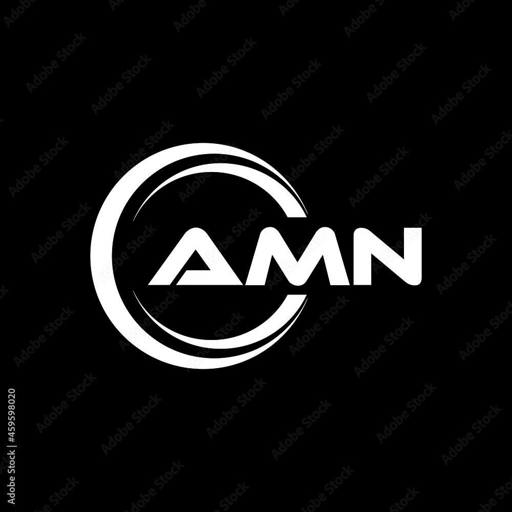 AMN letter logo design with black background in illustrator, vector ...