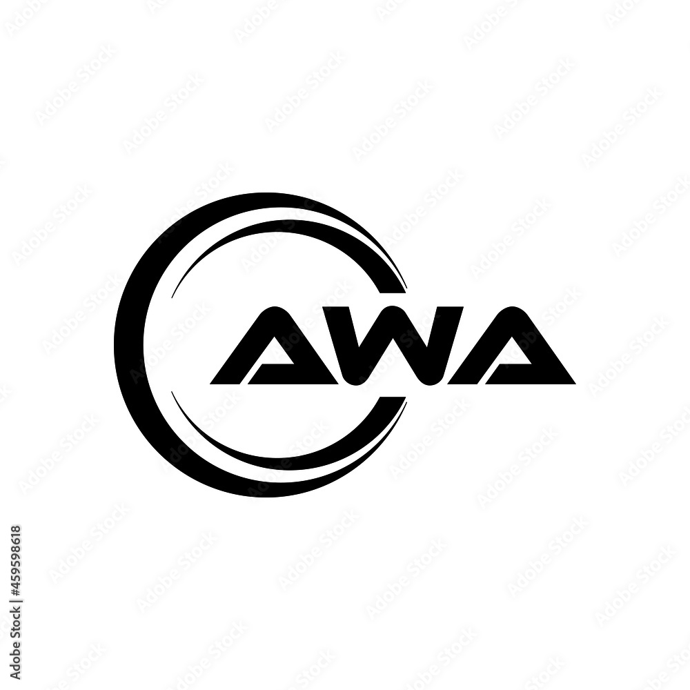 AWA letter logo design with white background in illustrator, vector ...