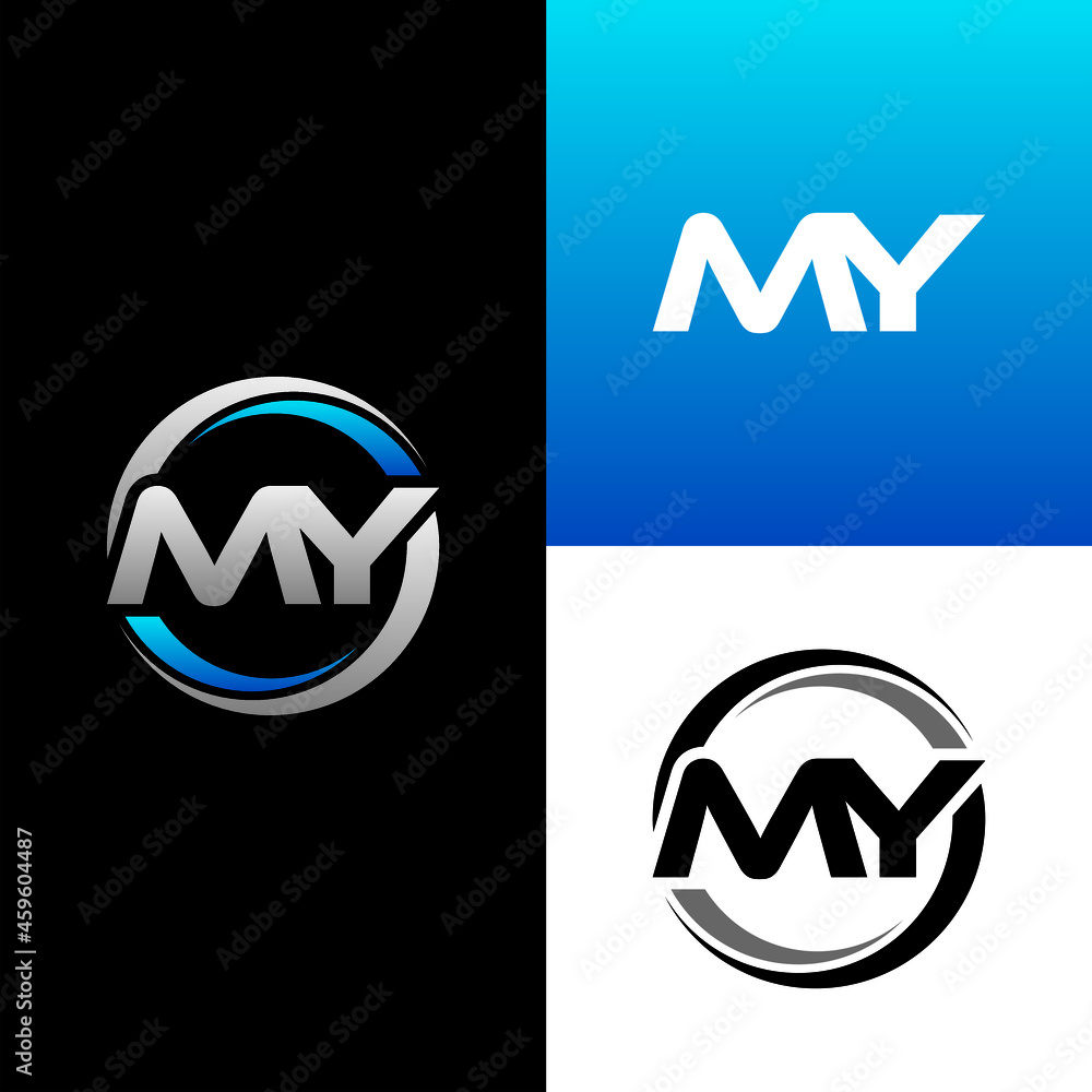MY Letter Initial Logo Design Template Vector Illustration Stock Vector ...