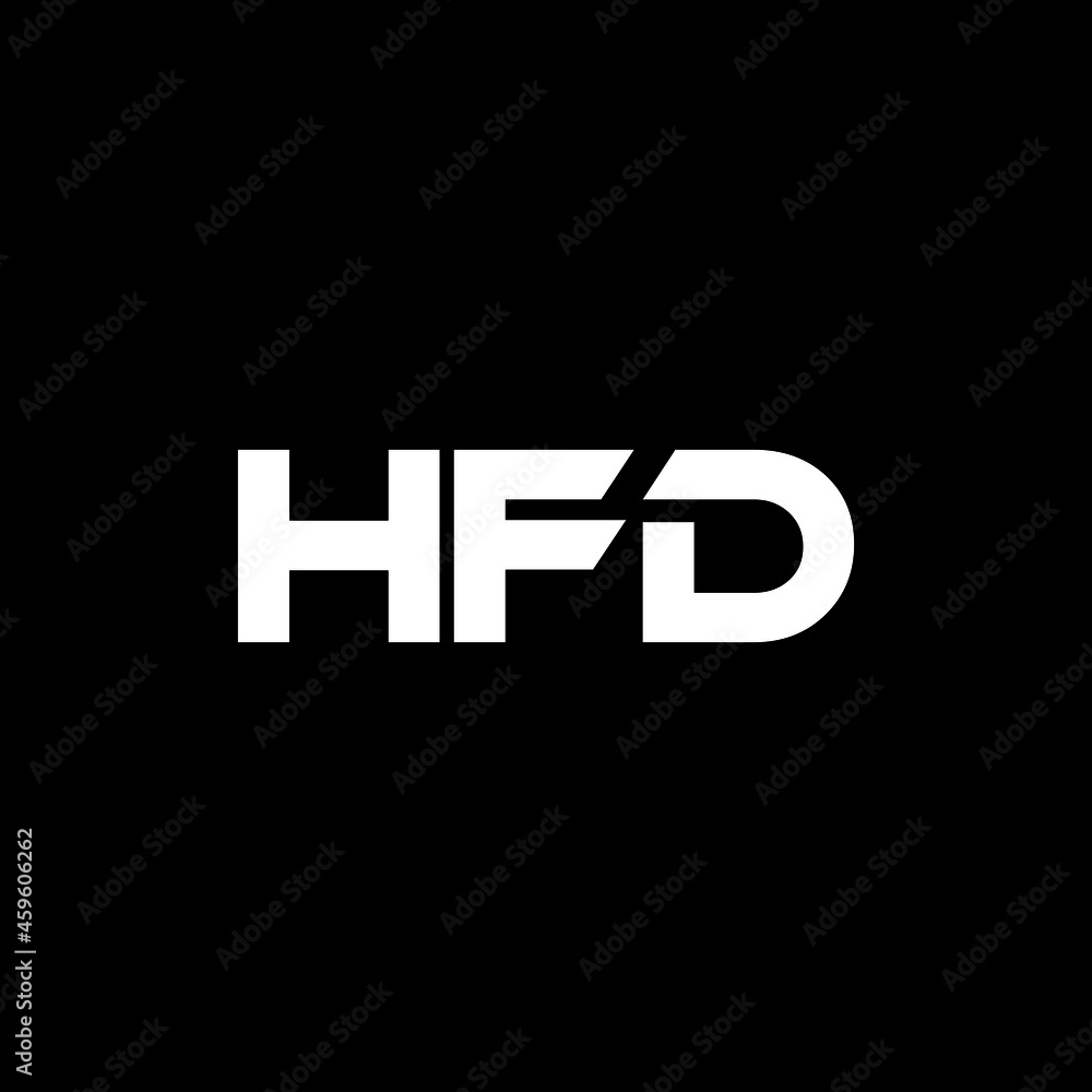 HFD letter logo design with black background in illustrator, vector ...