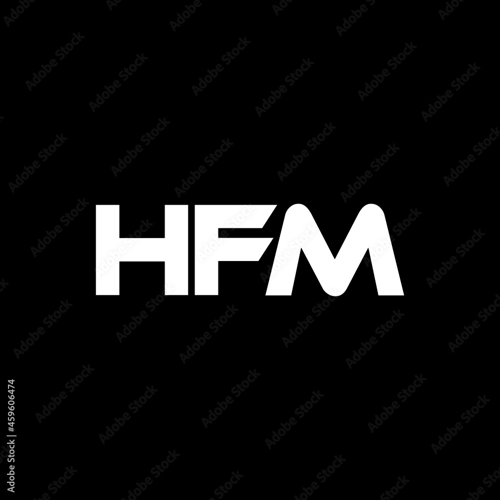 HFM letter logo design with black background in illustrator, vector ...