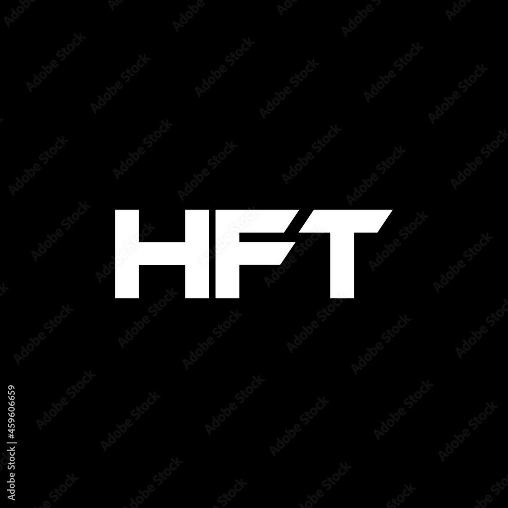 HFT letter logo design with black background in illustrator, vector ...