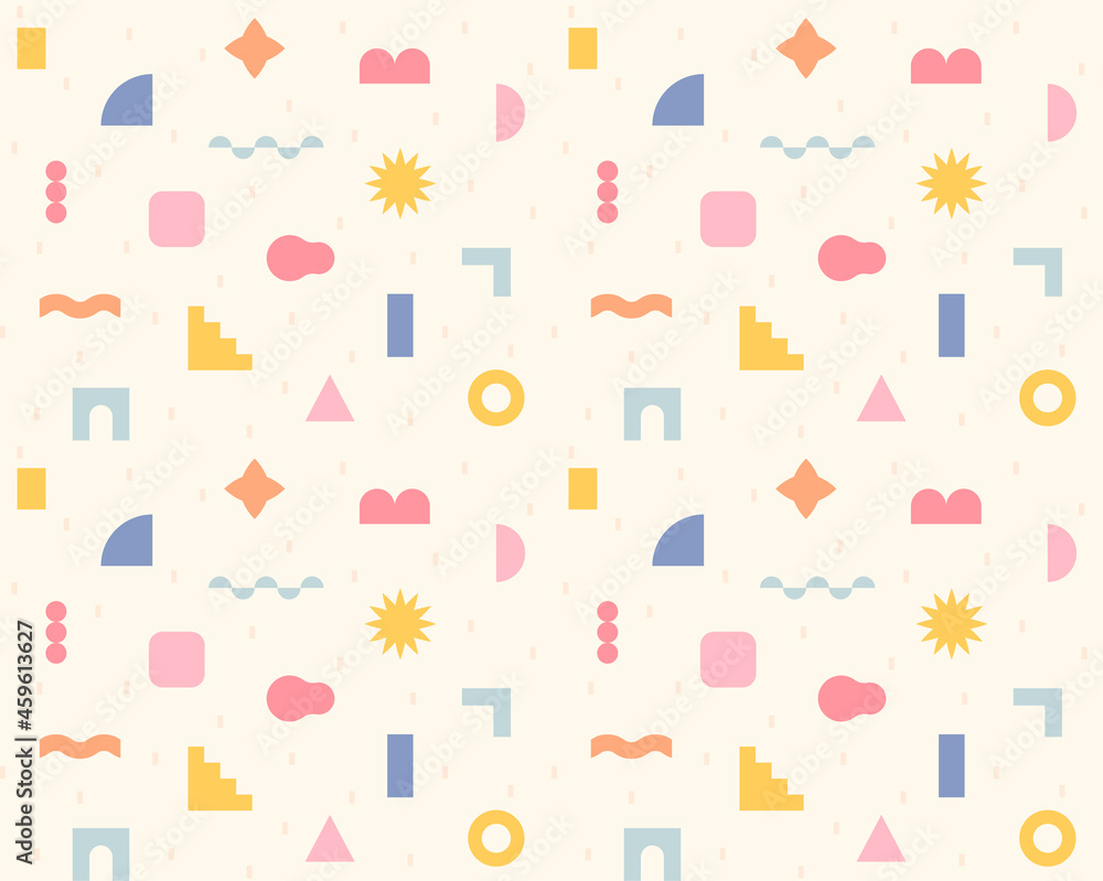 Small and cute shapes. Simple pattern design template. Stock Vector ...