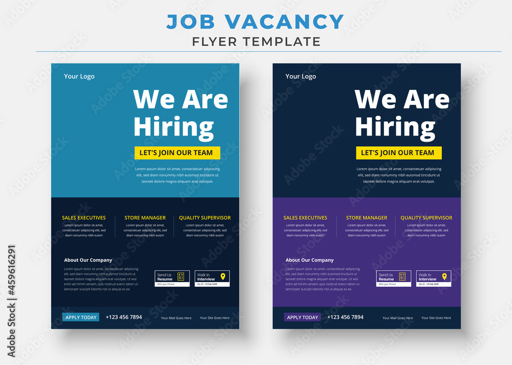 Job Vacancy Flyer Template, We are Hiring job Flyer Template Stock ...