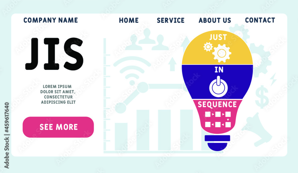 Vector website design template . JIS - Just In Sequence acronym ...