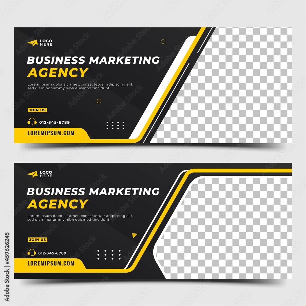 Set of Horizontal banner design for Business digital marketing. Modern ...