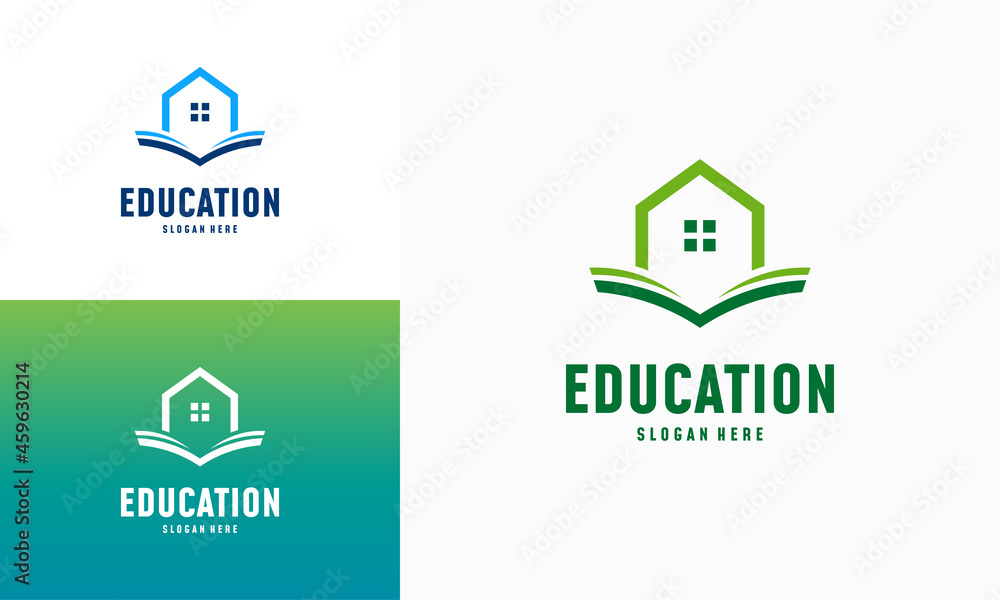 Home Learning logo designs concept vector. Home Education logo template ...