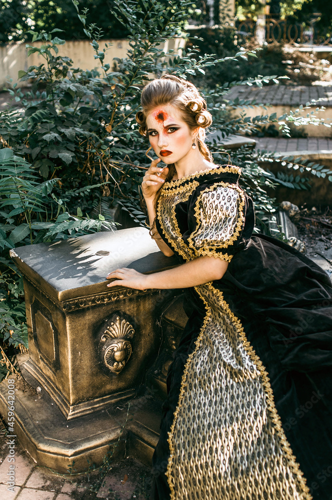 Blonde girl Countess, Duchess, Queen, Princess with a bullet hole in ...