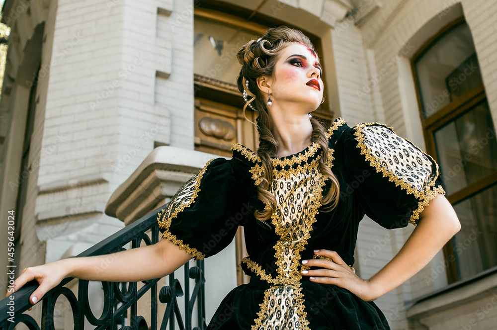 Blonde girl Countess, Duchess, Queen, Princess with a bullet hole in ...