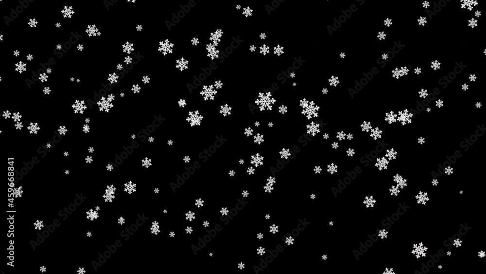 Snowflakes falling animation in Alpha Channel, transparent background ...