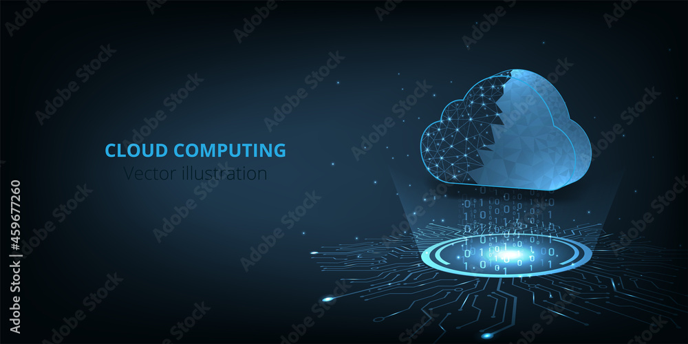 Vecteur Stock Cloud Computing online storage low poly design.Cloud storage with data protected ...