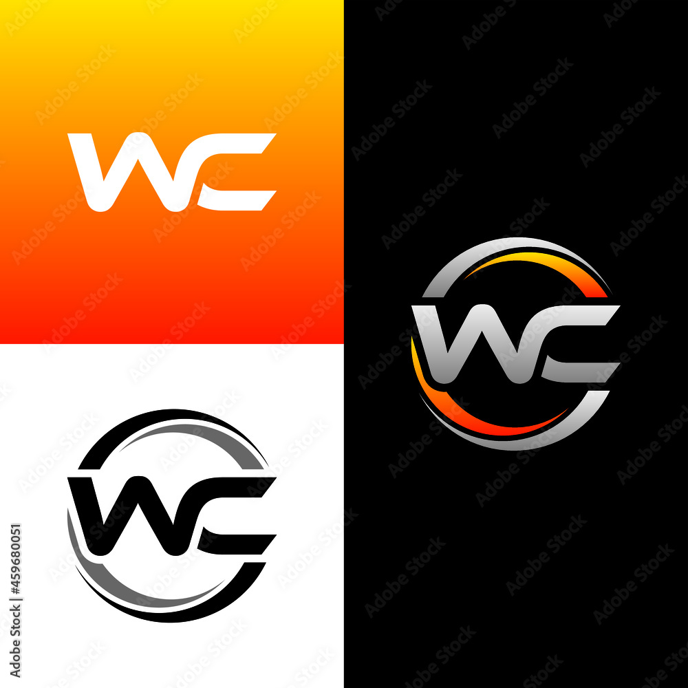 WC Letter Initial Logo Design Template Vector Illustration Stock Vector ...