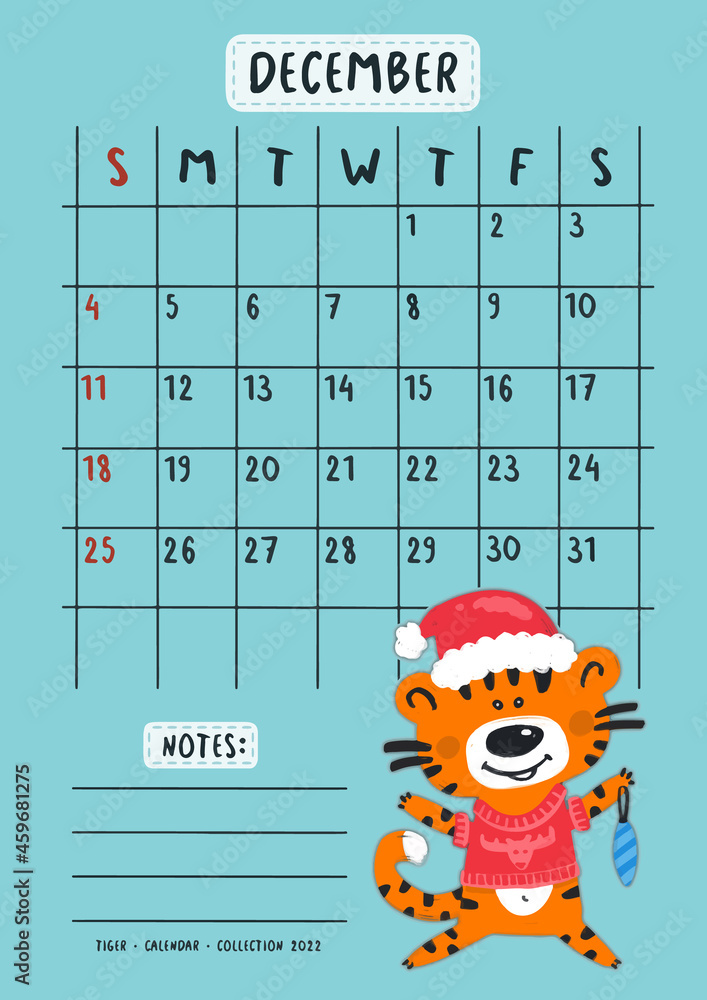 Cute Calendar December 2022