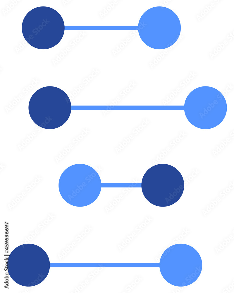 Vector illustration of flat design double point chart template ...