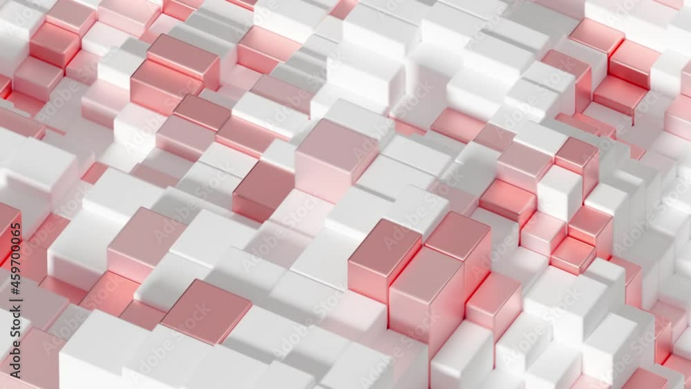 Vídeo do Stock: Fast Dynamic Cube Waves Loop 1 Red x White: surface of ...