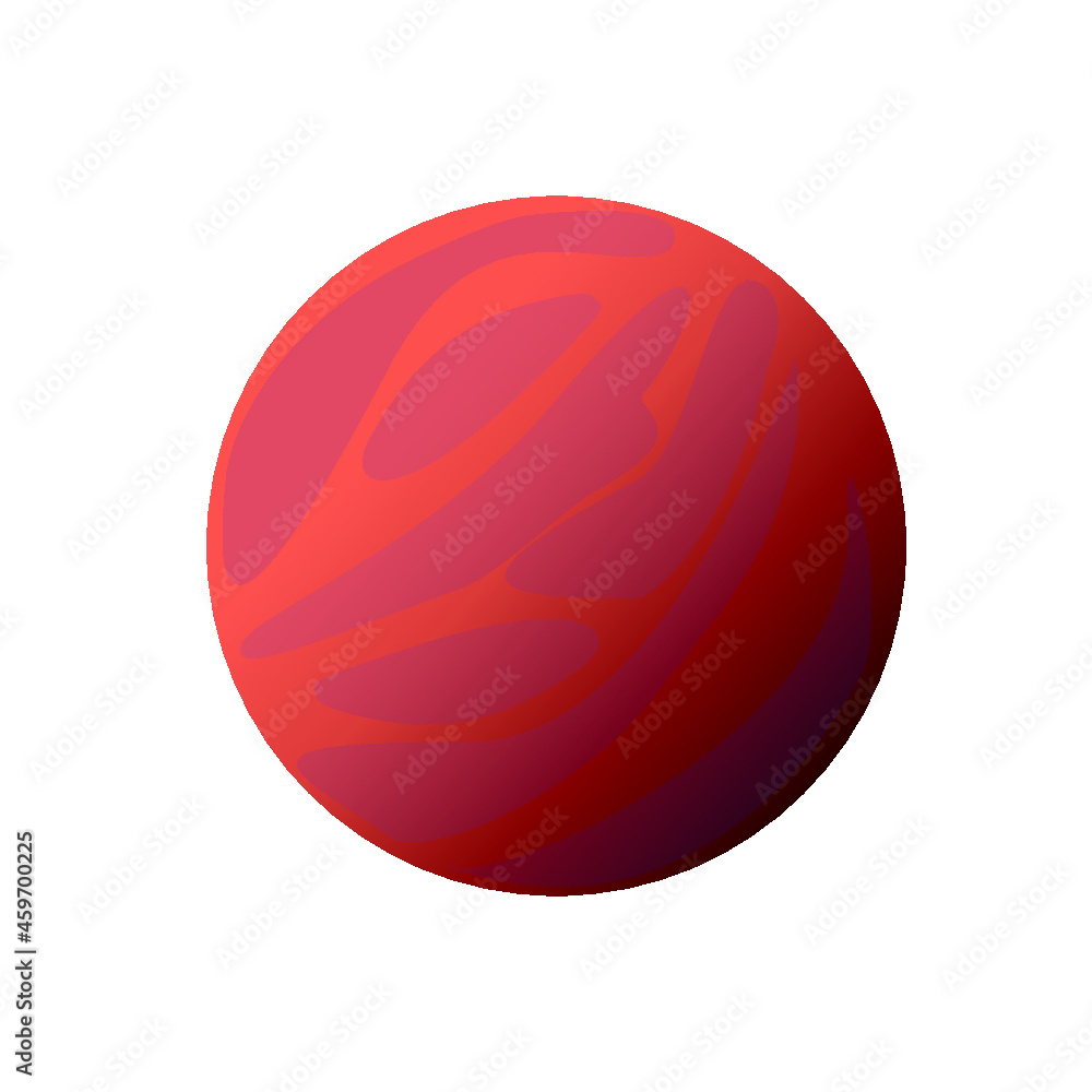Vector Mars planet icon. Gradient colours, easy to recolour parts ...