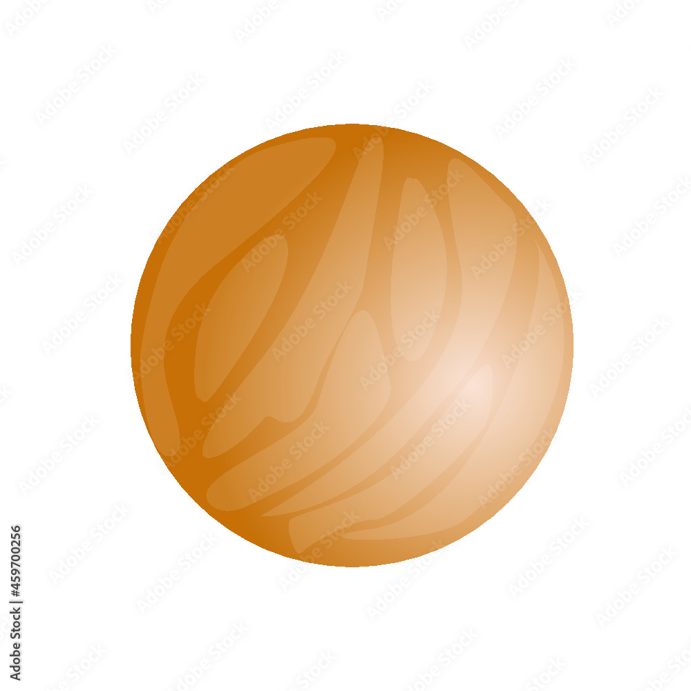 Vector brown planet icon. Gradient colours, easy to recolour parts ...