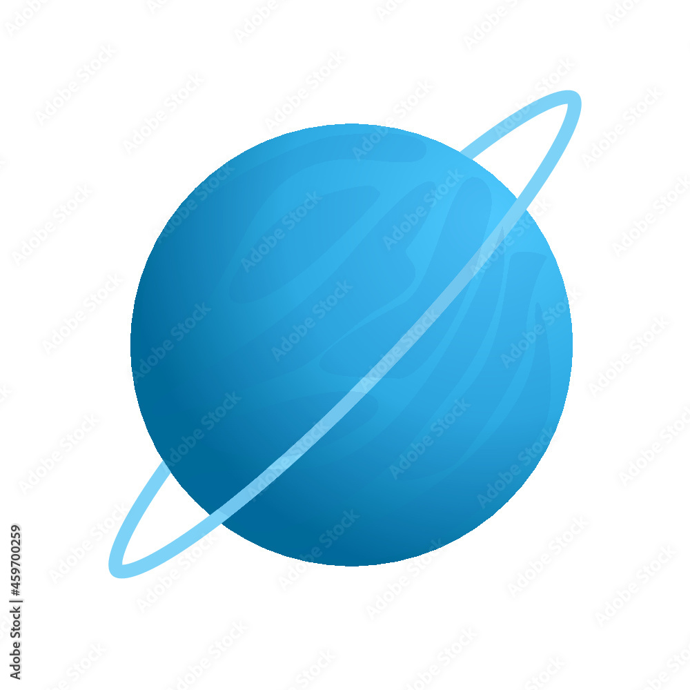 Vector Uranus planet icon with rings. Gradient colours, easy to ...