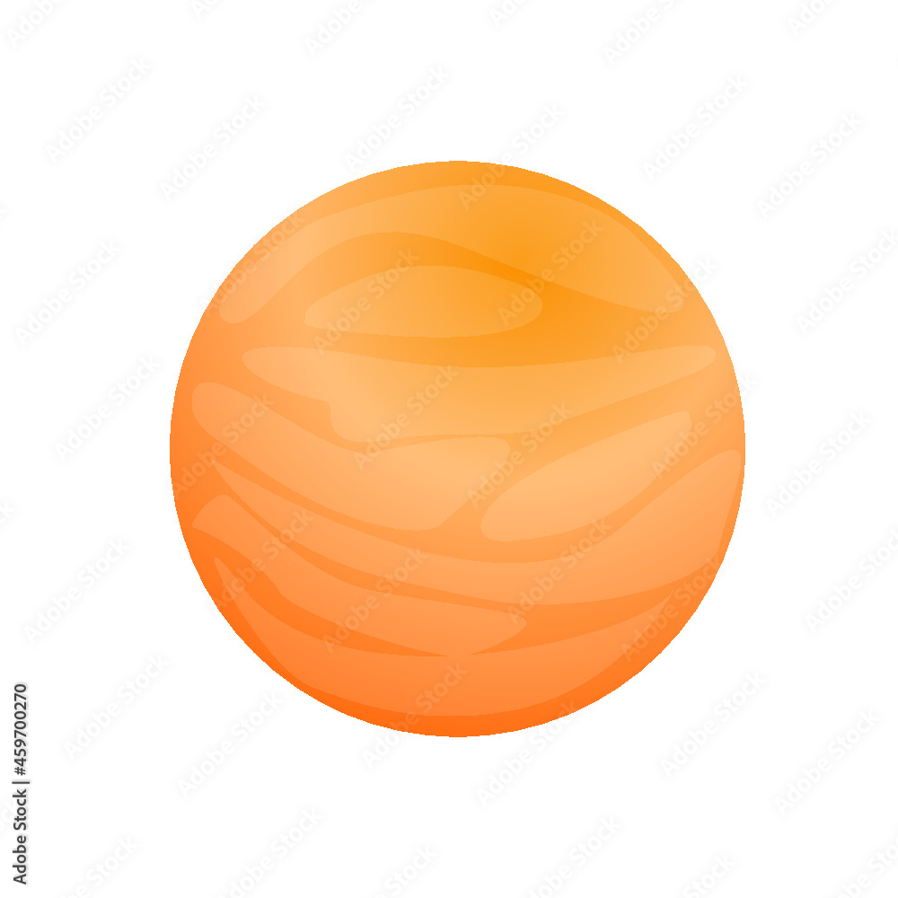 Vector Venus planet icon. Gradient colours, easy to recolour parts ...