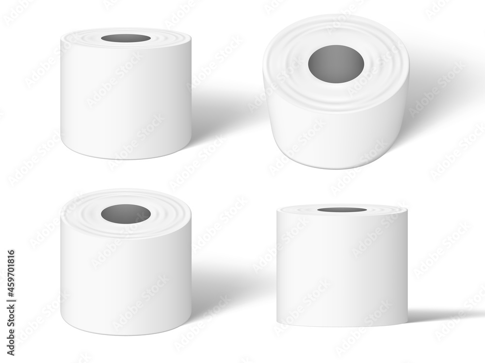 Toilet Paper Rolls Mockup From Different Angles Stock Vector | Adobe Stock