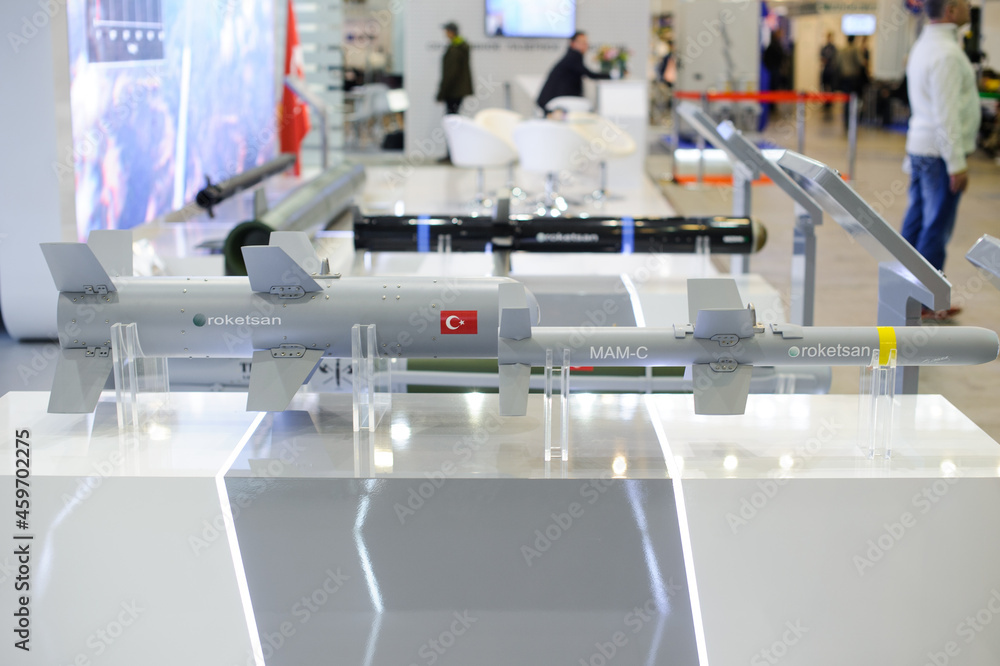 guided anti-tank and anti-aircraft missiles at the exhibition Stock ...