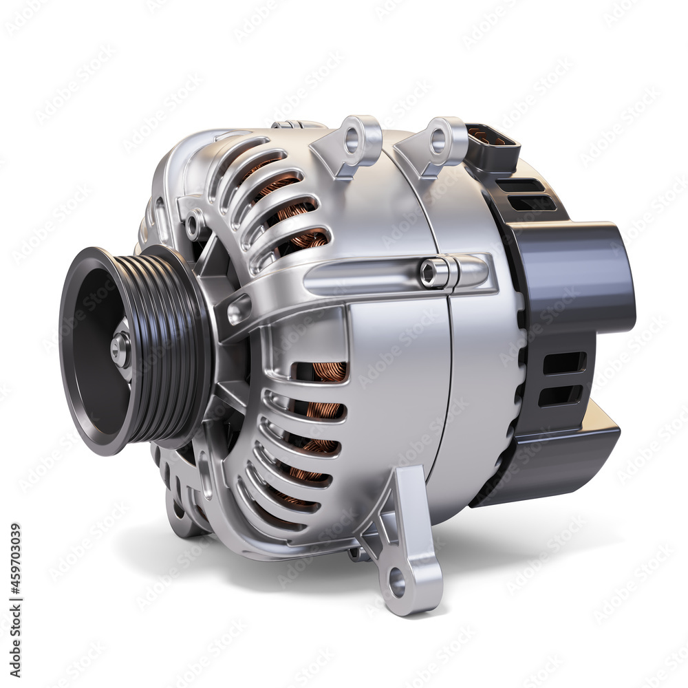 Car alternator isolated on white background 3D Stock Illustration ...