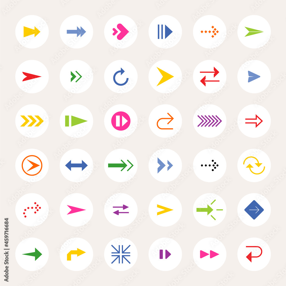 Arrow icon set. Vector arrows collection. Arrow. Modern simple arrows ...