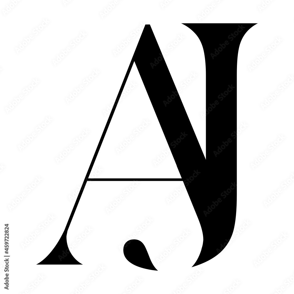 ja, aj, monogram logo. Calligraphic signature icon. Wedding Logo ...